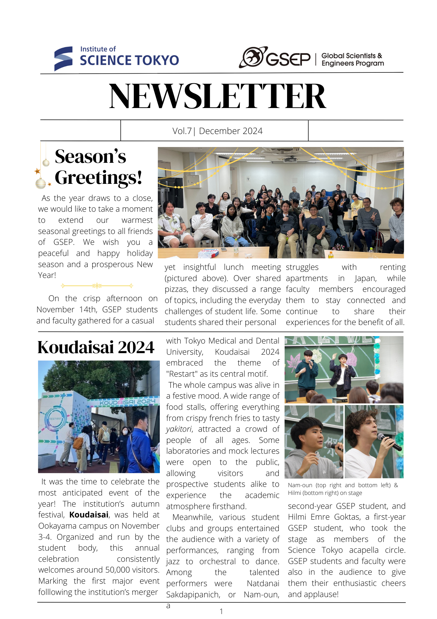 GSEP Newsletter vol.7 - Global Scientists and Engineers Program